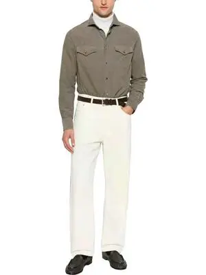Brunello Cucinelli Corduroy Western-style Shirt - Green