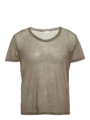 Saint Laurent Sheer Jersey T-shirt - Grey