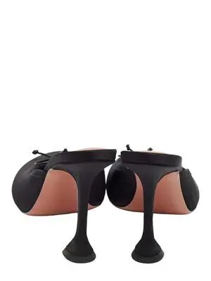 Amina Muaddi Amina Muaddi Lila Bow Detail Mules Black