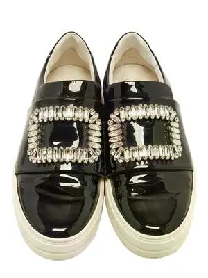 ROGER VIVIER Roger Vivier Vintage Sneaky Viv Crystal-Buckle Sneakers Black