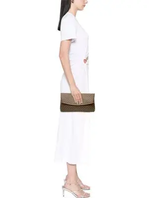 Celine Macadam Coated Canvas Clutch Bag - Brown