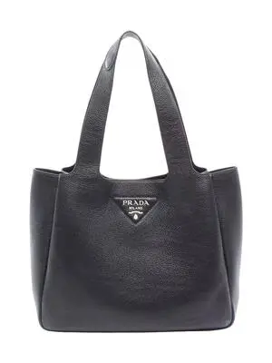 Prada Leather Tote Bag - Black