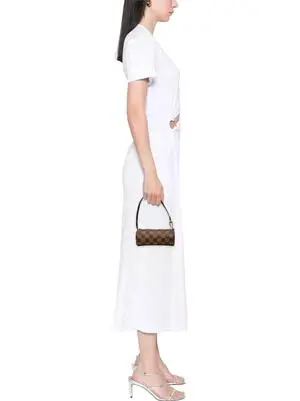 LOUIS VUITTON Damier Ebene Papillon Pochette Handbag - Brown