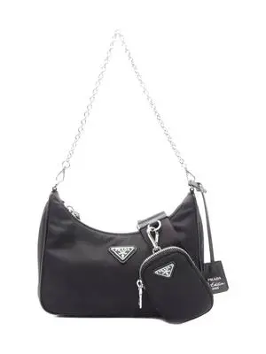 Prada Re-edition 2005 Saffiano Trimmed Re-nylon Satchel - Black