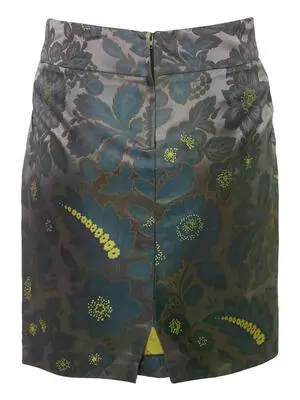 Etro Floral-jacquard Mini Skirt - Grey