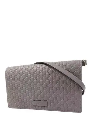 Gucci Microssima Wallet On Chain Shoulder Bag - Grey