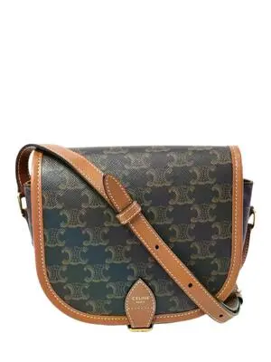 Celine Triomphe Folco Shoulder Bag - Black