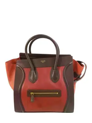 Celine Mini Luggage Leather Tote Bag - Red