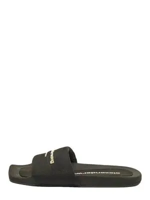 Alexander Wang Logo Embossed Slides - Black