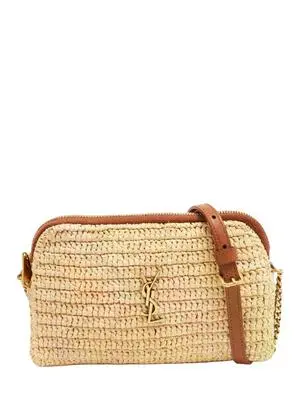 Saint Laurent Gaby Raffia Crossbody Bag - Neutrals