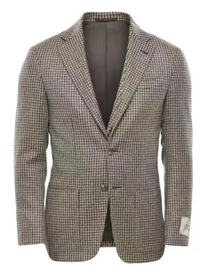 Corneliani Houndstooth-pattern Single-breasted Blazer - Neutrals