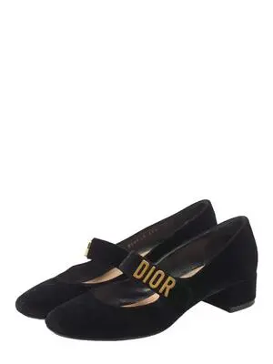 Dior Baby-d Velvet Heeled Mary Jane Pumps - Black