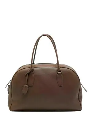 THE ROW Grained Leather Tote Bag - Brown