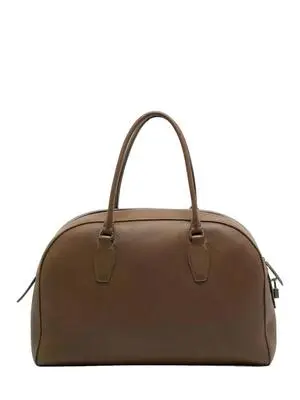 THE ROW Grained Leather Tote Bag - Brown