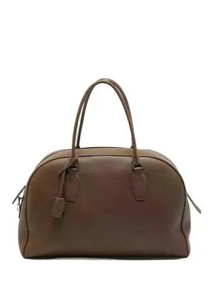 THE ROW Grained Leather Tote Bag - Brown