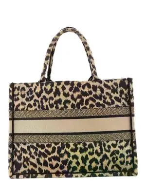 Dior Embroidered Canvas Tote Bag - Brown