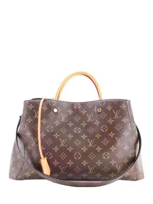 LOUIS VUITTON Louis Vuitton Montaigne Monogram Canvas GM Tote Bag Brown