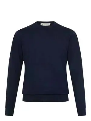PIACENZA CASHMERE 1733 Merino Wool Crew Neck Sweater - Blue