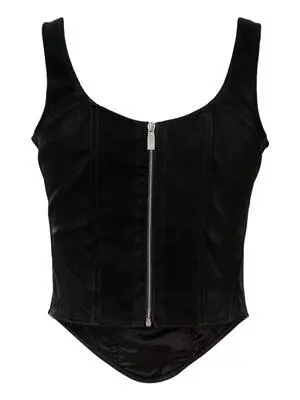 Off-White Zip-up Corset Top - Black