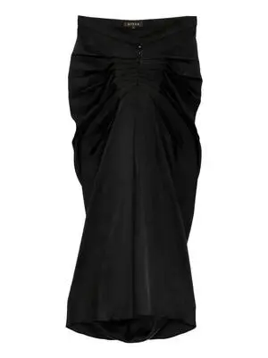 Biyan Ruched Draped Skirt - Black