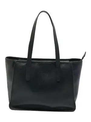Longchamp Le Foulonné Leather Tote Bag - Black
