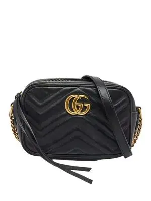 Gucci Gg Marmont Matelassé Cross Body Bag - Black