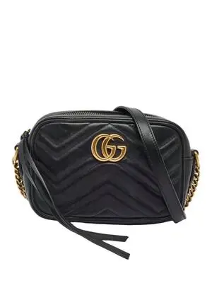 Gucci Gg Marmont Matelassé Cross Body Bag - Black