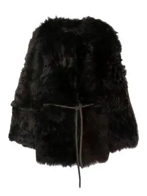 BLANCHA Belted Shearling Coat