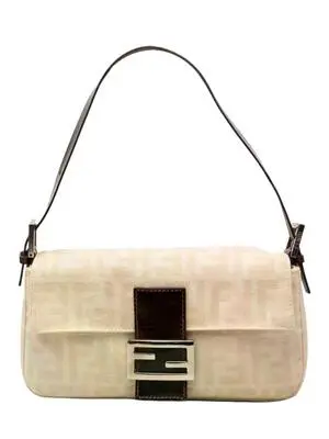 Fendi 20th Century Zucca Canvas Baguette Shoulder Bag - Neutrals