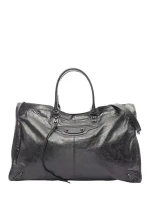 Balenciaga Lambskin Leather Travel Bag - Black