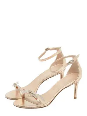 STUART WEITZMAN Embellished Bow Sandals - Gold