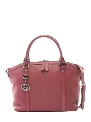 Gucci Gg Charm Dome Satchel - Red