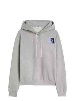 JIL SANDER Logo-print Jersey Hoodie - Grey