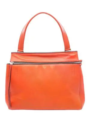 Celine Medium Leather Edge Handbag - Orange
