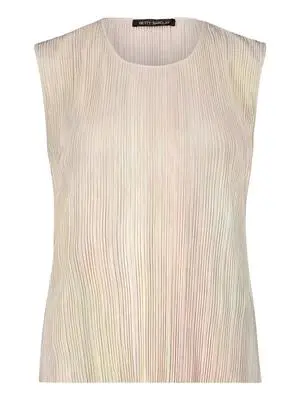 BETTY BARCLAY Metallic Plissé Effect Top - Neutrals