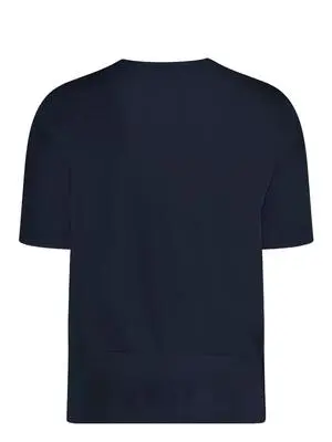 BETTY BARCLAY Fine Knit Crew Neck Short Sleeve Sweater - Blue