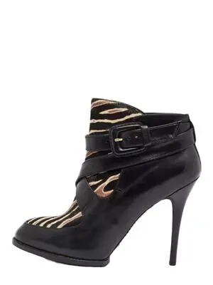 TOD'S Zebra-print Ankle Boots - Black