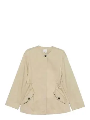 TOTEME Elasticated-waist Cotton-twill Jacket - Neutrals