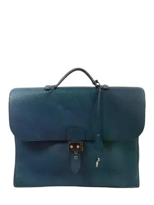 Hermès Sac À Dépêches Leather Briefcase - Blue