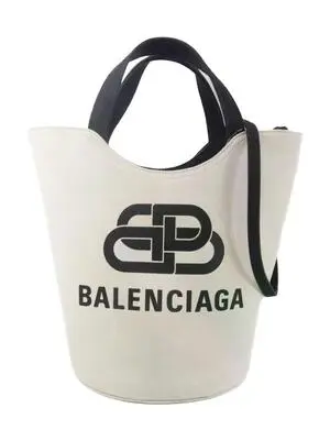 Balenciaga Wave Logo Tote Bag - Neutrals