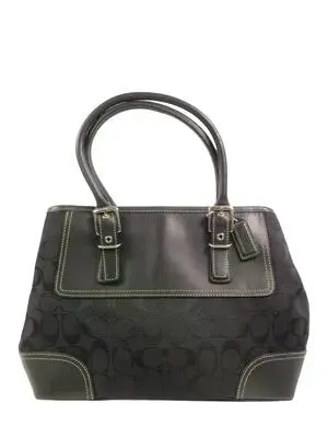 COACH VINTAGE Monogram Canvas Tote Bag - Black