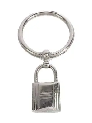 Hermès Tone Padlock Charm Scarf Ring - Silver