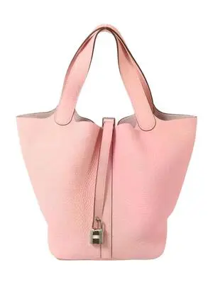 Hermès Mm Picotin Leather Tote Bag - Pink