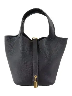 Hermès Pm Picotin Leather Tote Bag - Black