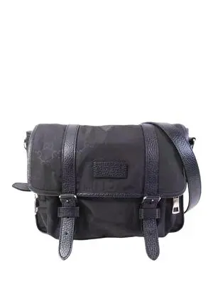 Gucci Gg Monogram Messenger Bag - Black