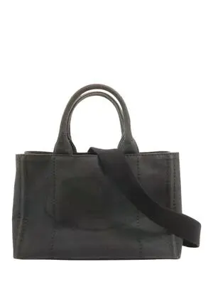 Prada Logo Print Tote Bag - Black