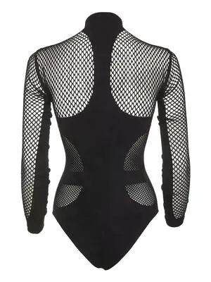 Attico Mesh High-neck Bodysuit - Black
