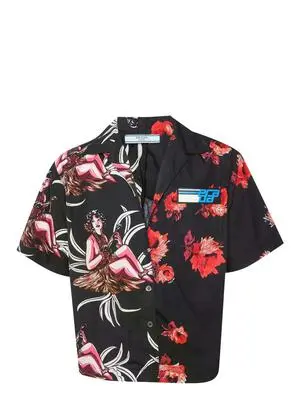 Prada 2018 Floral-print Bowling Shirt - Black