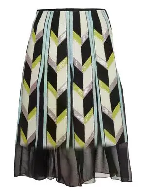 EMILIO PUCCI PUCCI Chevron Sequin Embellished Mini Skirt