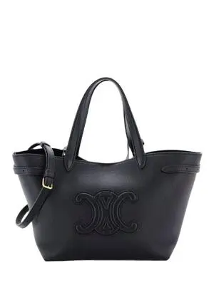 Celine Anais Cabas Leather Medium Tote Bag - Black